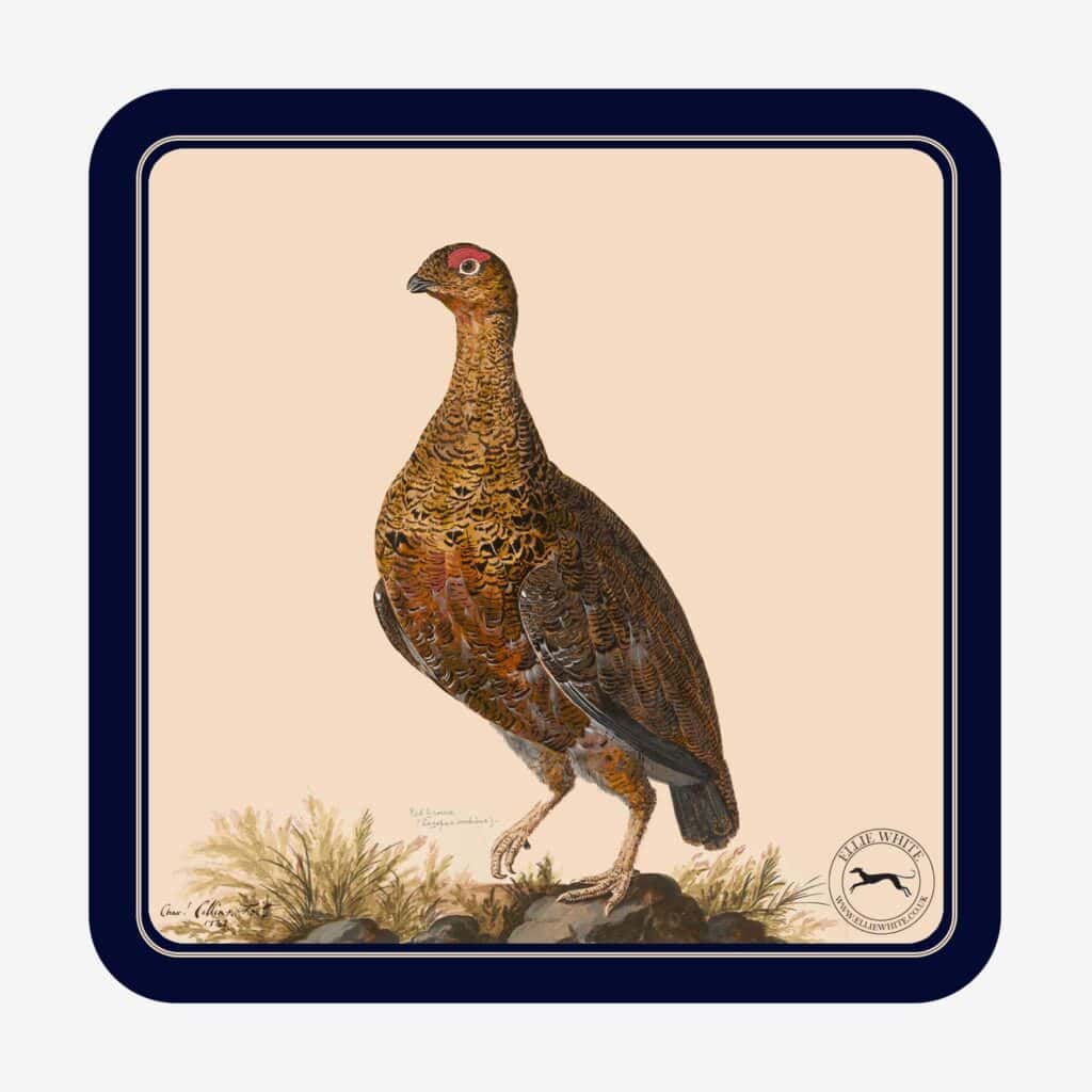 Red Grouse Coaster | Red Grouse Drinks Mats | Ellie White